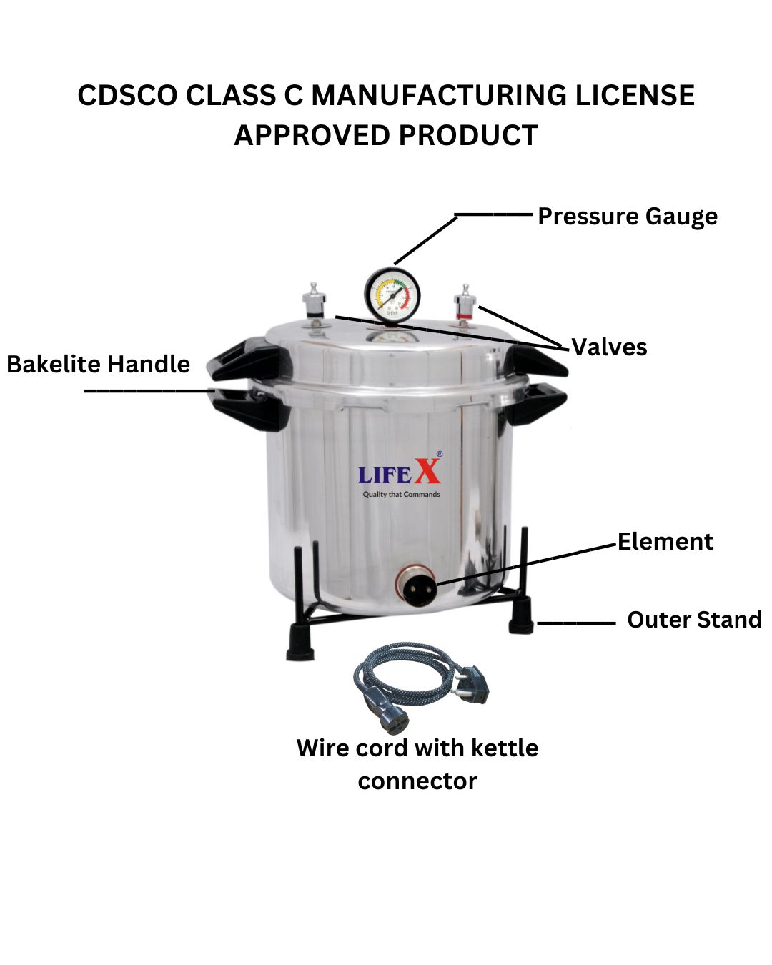 LIFEX 23L Super Deluxe Electric Autoclave Sterilizer (CDSCO) | DentGanga